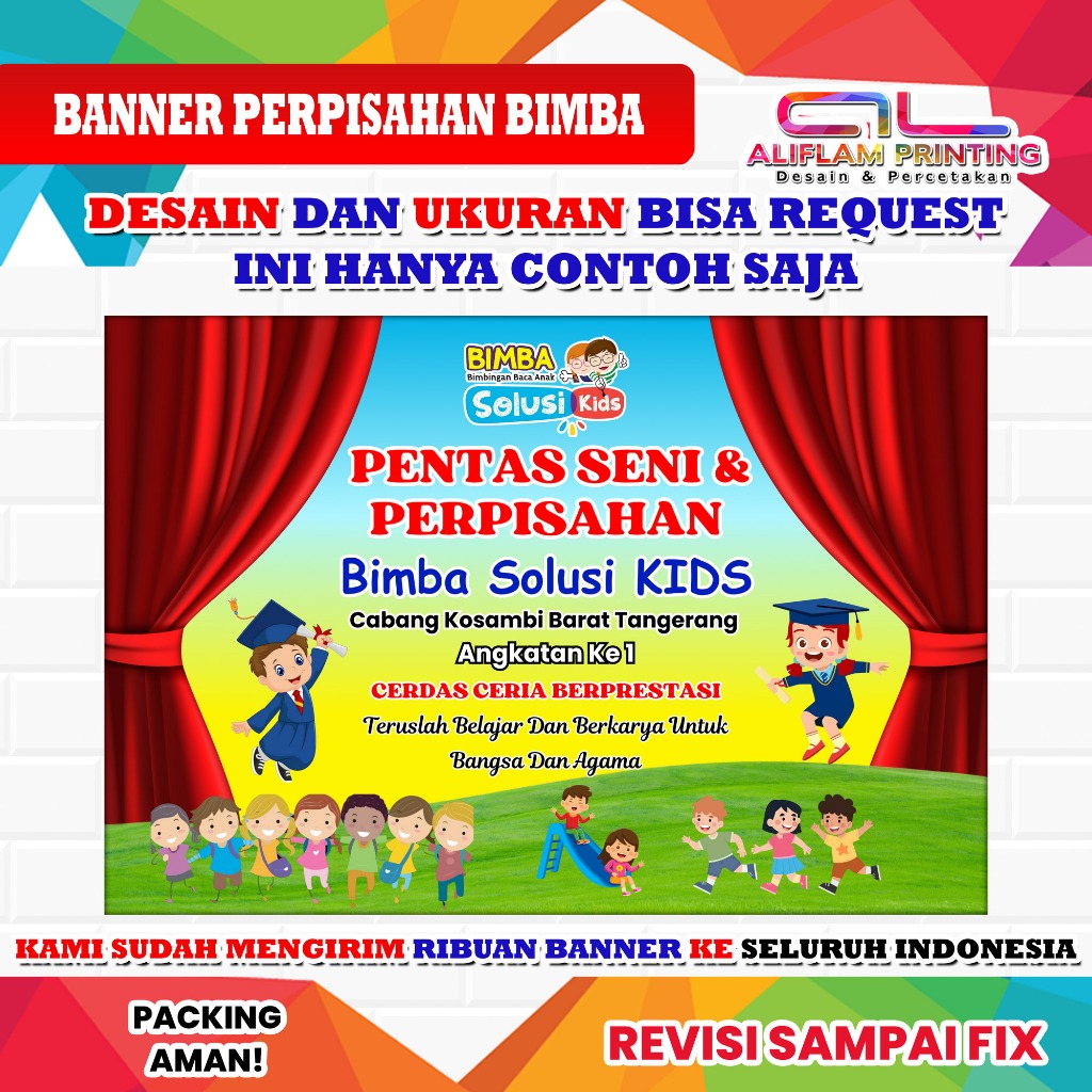 Jual CETAK BANNER SPANDUK PENTAS SENI & PERPISAHAN CUSTOM | GRATIS ...