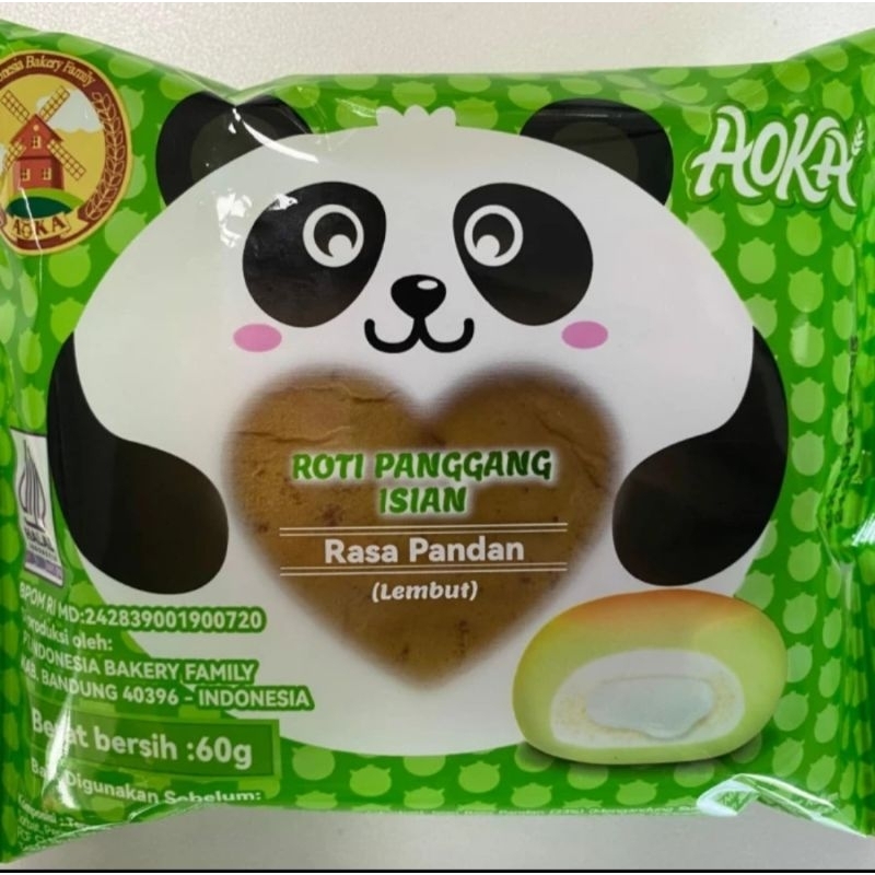 Jual Aoka Panda Roti Panggang Isian Rasa Pandan (Lembut) | Shopee Indonesia