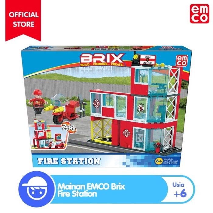 Jual EMCO Brix Fireman Series Fire Station | Shopee Indonesia