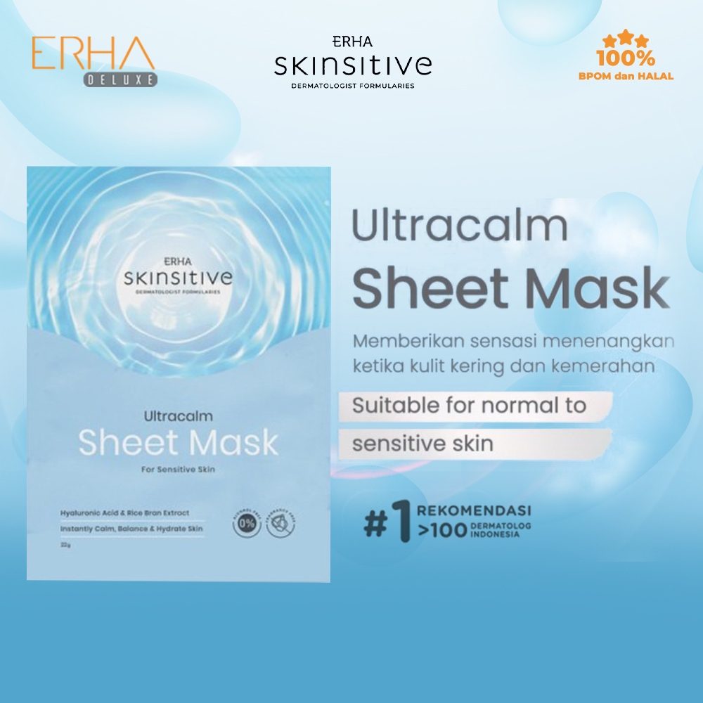 Jual ERHA Skinsitive DF Ultracalm Sheet Mask 25 g - Masker Wajah Kulit ...