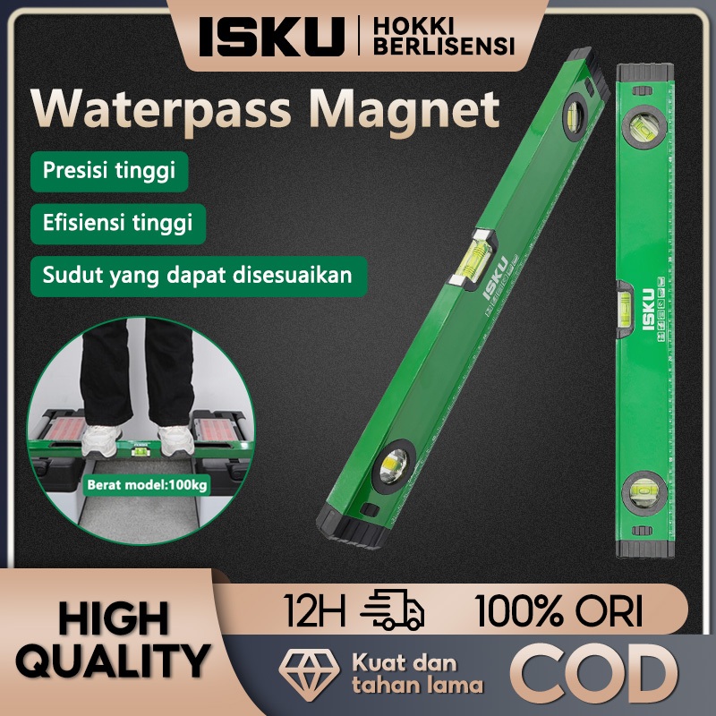 Jual ISKU Spirit Level Waterpass Magnet Aluminium Akurat Waterpass ...