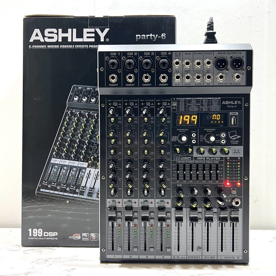 Jual Mixer Ashley Party 6 Original 6 Channel Bluetooth | Shopee Indonesia