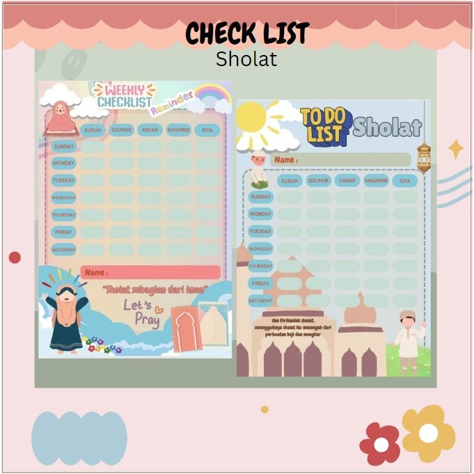 Jual Board Shalat Checklist / check list Sholat | Shopee Indonesia