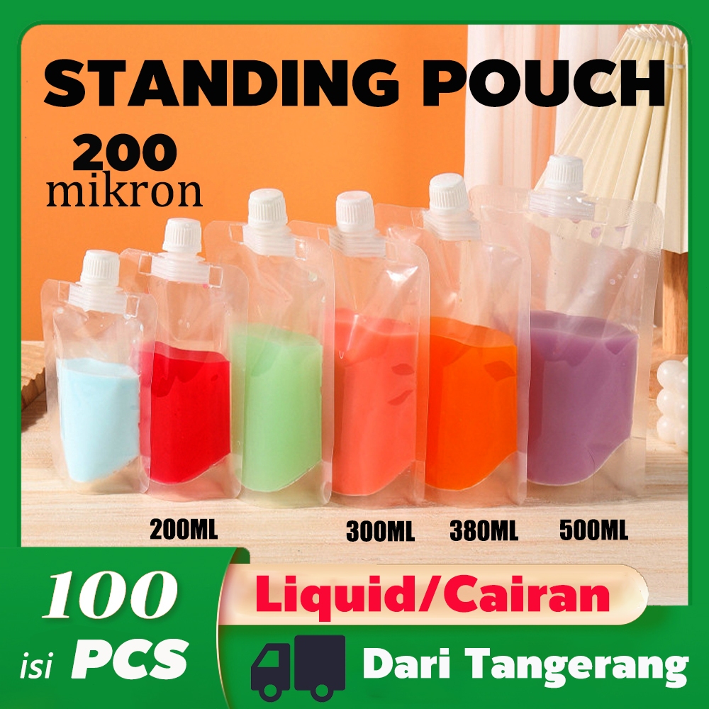 Jual 100PCS Standing Pouch Liquid Spout Bag| Plastik Cairan Minuman ...
