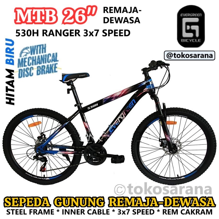 Jual Sepeda Gunung Evergreen Ranger EG225 EG530 MTB Remaja-Dewasa 26 ...