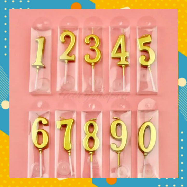 Jual Lilin Angka Ulang Tahun Warna Emas Gold Lilin Ultah Kue Cake ...