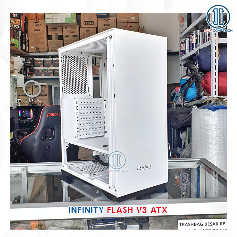 Jual Case Gaming Infinity Flash V3 ATX White Casing PC Gaming | Shopee ...
