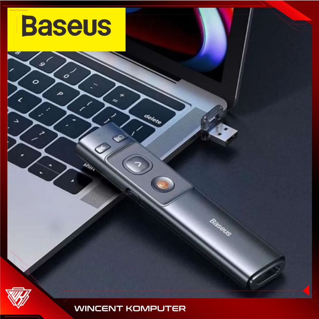 Jual BASEUS Orange Dot Wireless Green Laser Pointer Presenter Type C ...