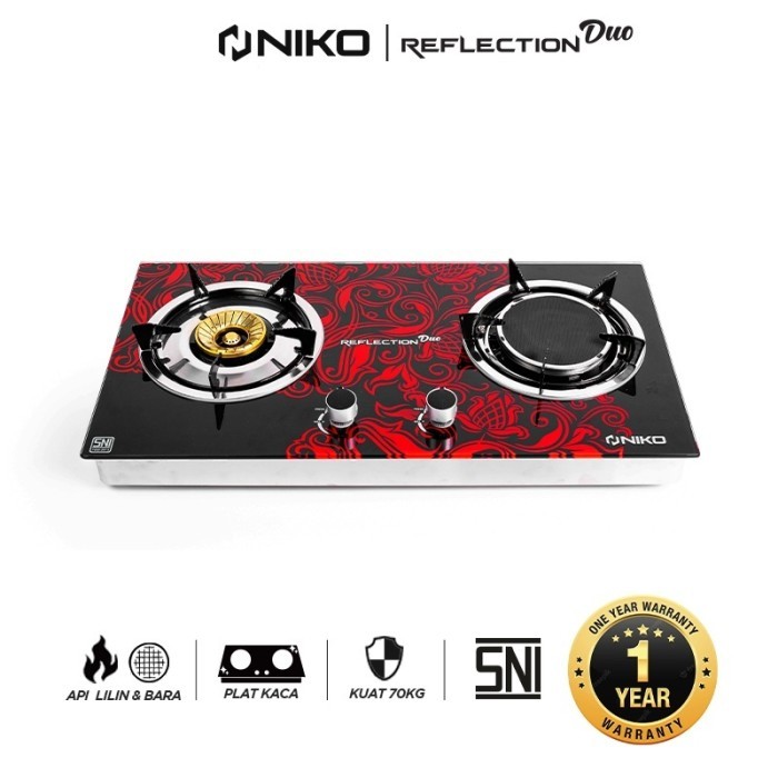 Jual Niko Kompor Gas 2 Tungku Kaca Mix Bara Reflection Duo | Shopee ...