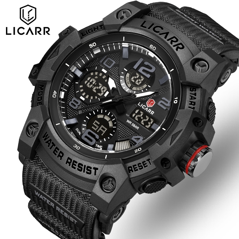 Jual LICARR Jam Tangan Pria Cowok Sport Analog Digital Kuarsa Anti Air ...