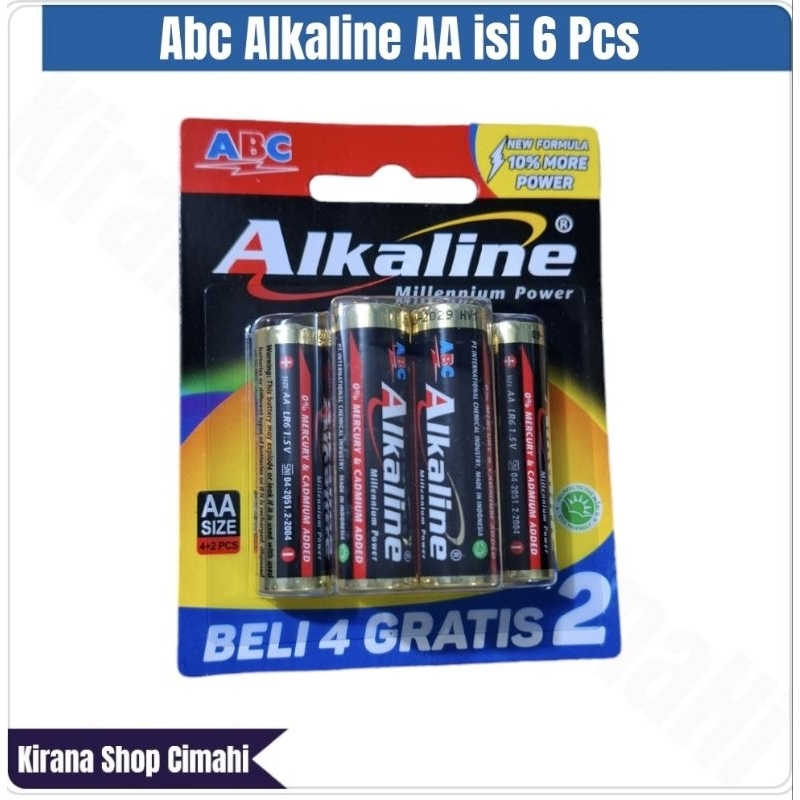 Jual BATERAI ALKALINE AA ISI 6 PCS ORIGINAL PRODUCT ALKALINE ABC ...