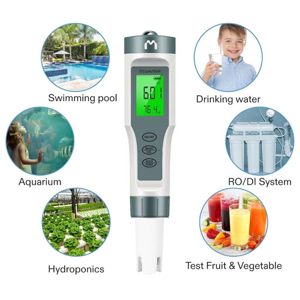 Jual Mediatech TDS Ph PH Meter 3 In 1 Pengukur Temp Kualitas Air 9901 ...