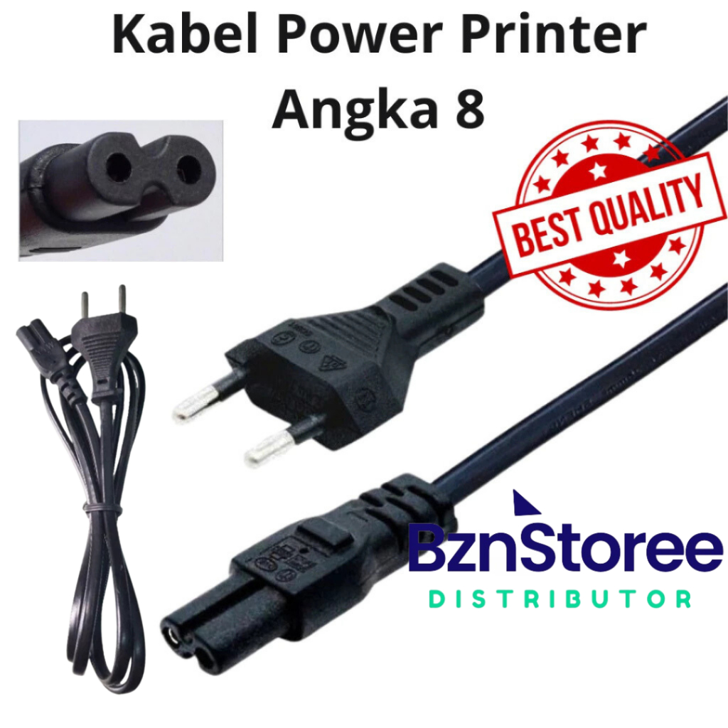 Jual Kabel Power kabel angka 8 kabel printer HP Epson 1.8m FULL / Kabel ...