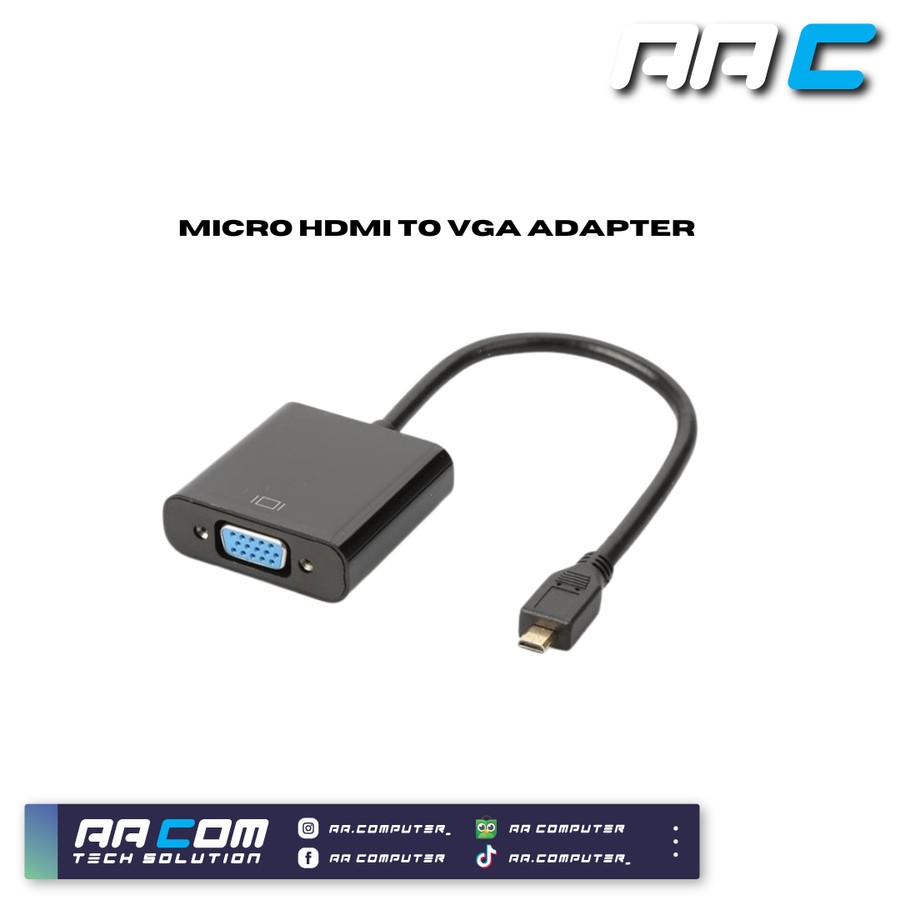 Jual Micro HDMI to VGA Adapter Cable / Converter Micro HDMI to VGA ...