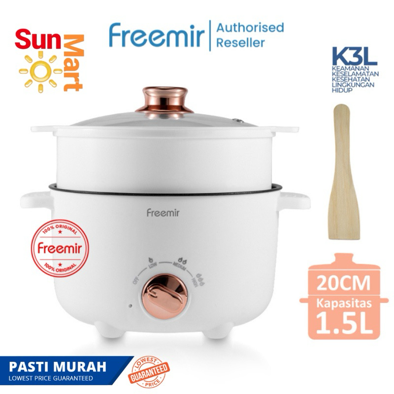 Jual Freemir Panci Listrik 2.5 Liter 24 cm Tutup Kaca Anti lengket ...