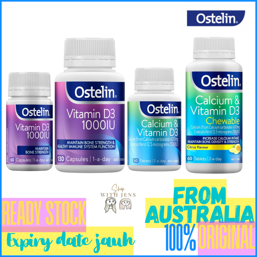 Jual Ostelin Calcium & Vitamin D3 Chewable / Normal / Vitamin D3 1000IU ...