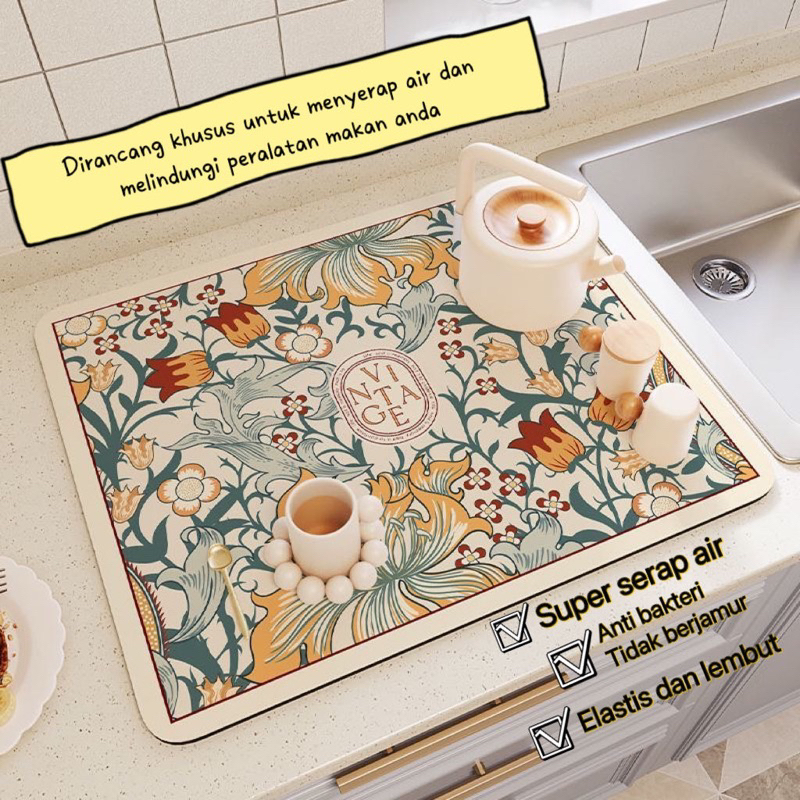Jual ALAS TATAKAN PIRING DIATOMITE ALAS DAPUR PIRING SERAP AIR TAHAN PANAS PLACEMAT | Shopee ...