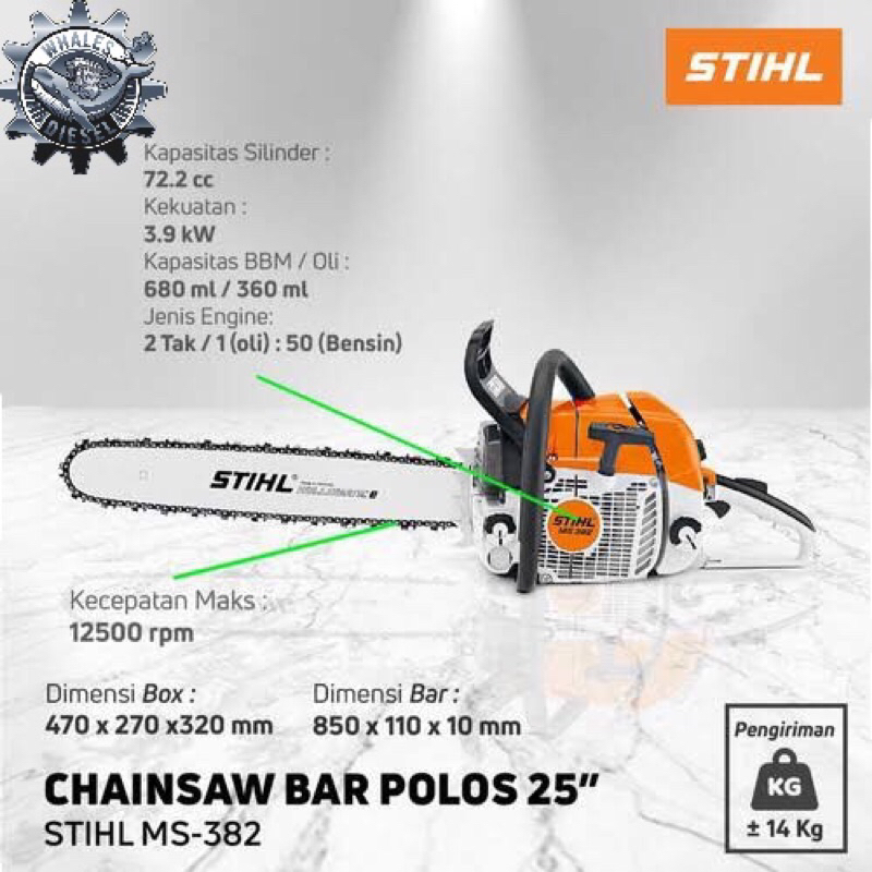 Jual ORII!!!CHAINSAW/SENSO MS382 BAR 25 INCH STIHL NEW PEMOTONG KAYU MURAHH | Shopee Indonesia