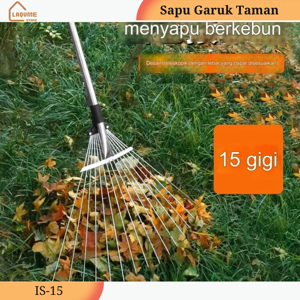 Jual Sapu Garuk Taman Garden Leaf Rake Carbon Steel 15 Gigi Bisa Di ...