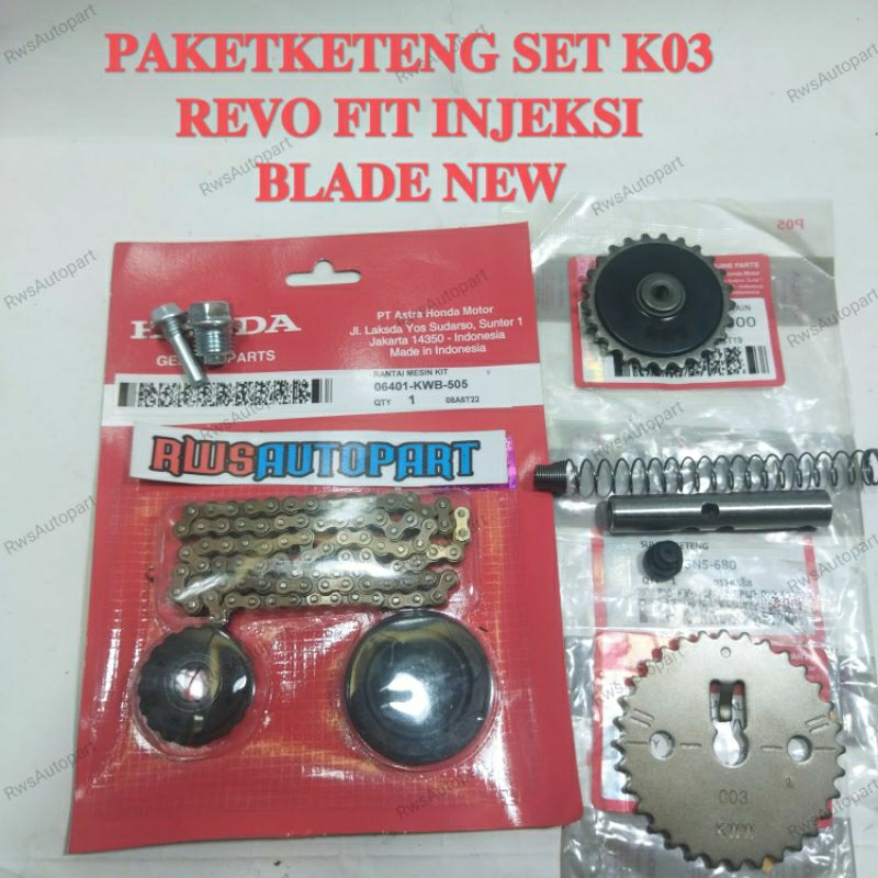 Jual PAKET RANTAI KETENG FULLSET K03 REVO FIT INJEKSI BLADE NEW GIGI SENTRIK SULIMG TENSIONER ...