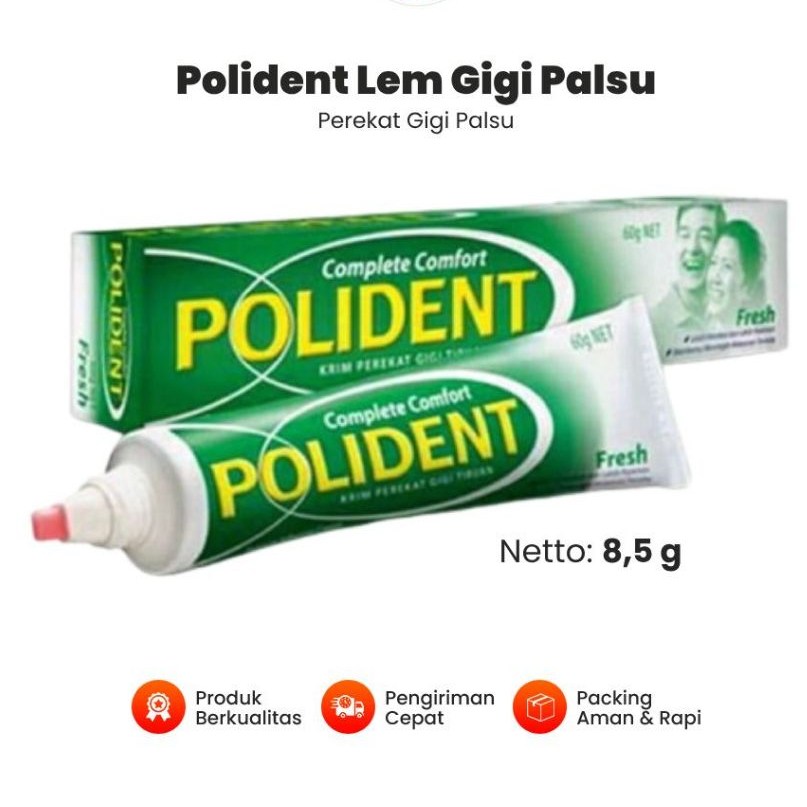 Jual (TERMURAH) Polident Lem Gigi 8,5gr Flavour Fresh Mint / Flavour ...