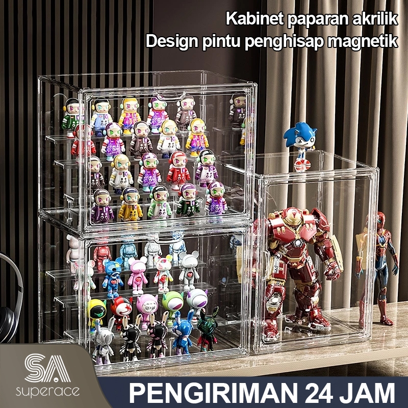 Jual Action Figure Box Display Box Full Acrylic Pop Mart Blind Box ...