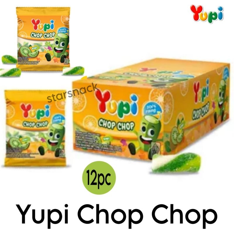 Jual Yupi chop chop permen chewy kiwi isi 12pc | Shopee Indonesia
