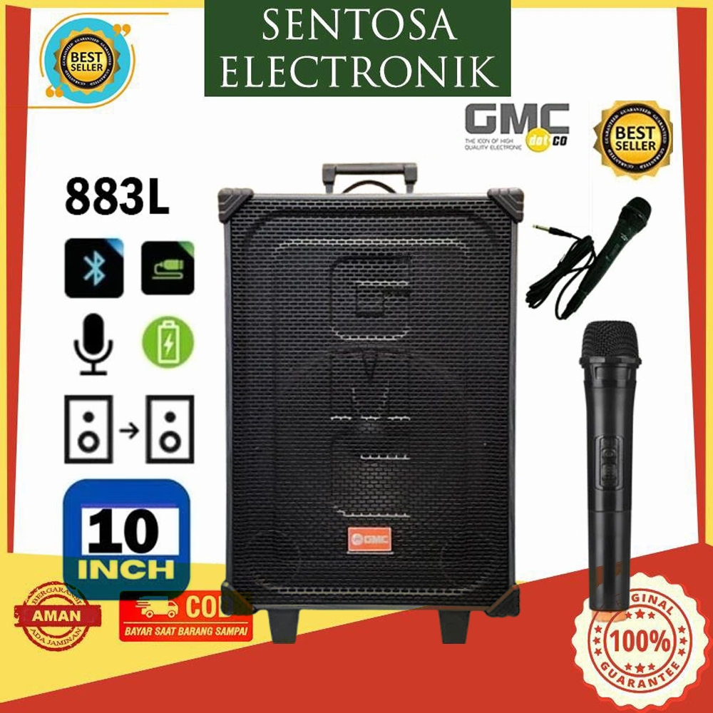 Jual SPEAKER GMC 883L SPEAKER PORTABLE UKURAN 10 INCH ADA 2VARIAN ...