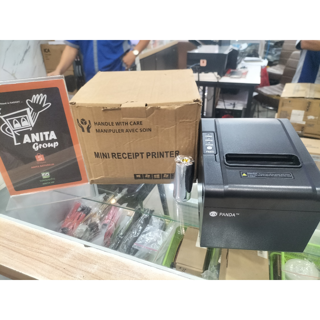 Jual POS MINI PRINTER KASIR 80MM THERMAL PANDA PRJ-80US(USB+SERIAL+CUTTER) | Shopee Indonesia