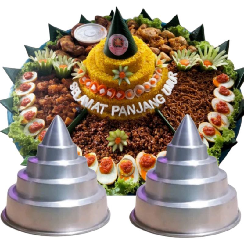 Jual CETAKAN NASI Tumpeng susun bahan alumunium tebal 0,5mm ukuran 12cm ...
