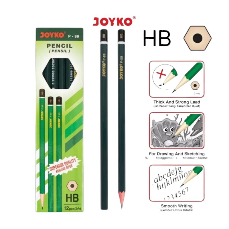 Jual pensil murah HB joyko P-89 pensil kayu HB ( 12 pcs) | Shopee Indonesia