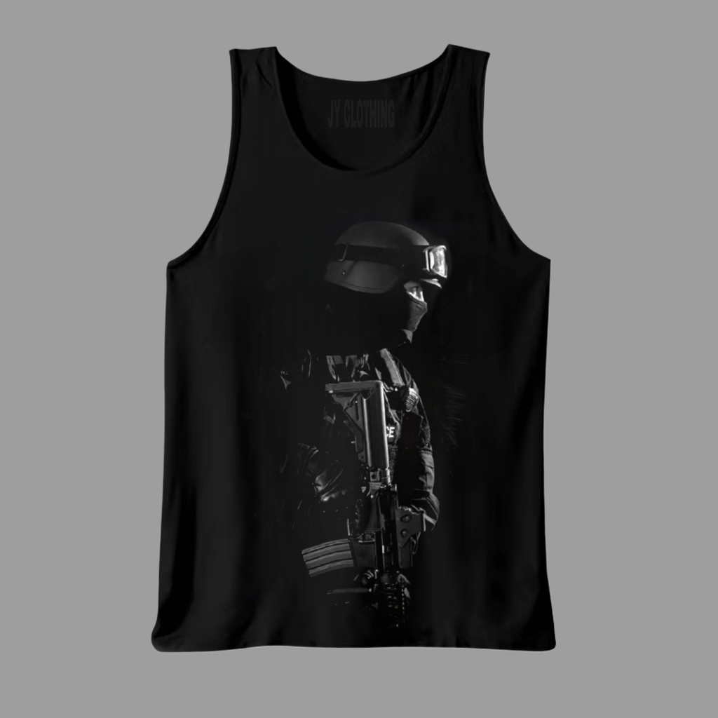 Jual Singlet Pria Santai Hitam Motif Sniper Swatt | Shopee Indonesia