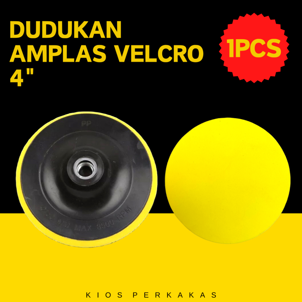 Jual Tatakan Amplas Bulat 4inch Velcro Gerinda Tangan/Pad Rubber ...
