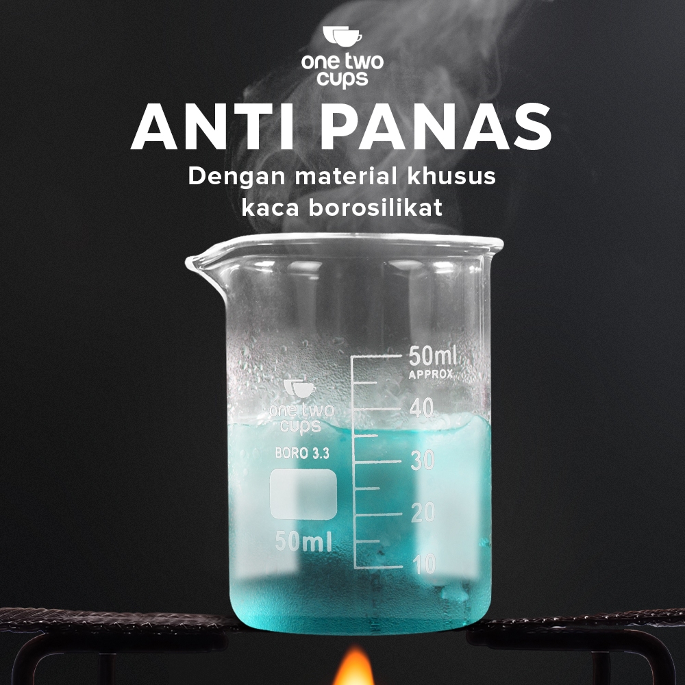 Jual One Two Cups Gelas Laboratorium Ukur Lab Kimia Kaca Borosilicate ...
