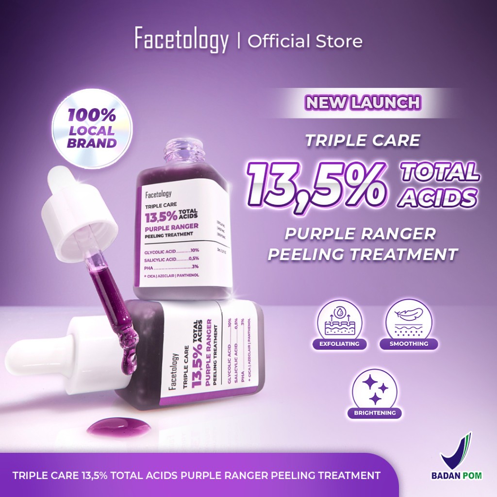 Jual FACETOLOGY Triple Care 13.5% Total Acids Purple Ranger Peeling ...