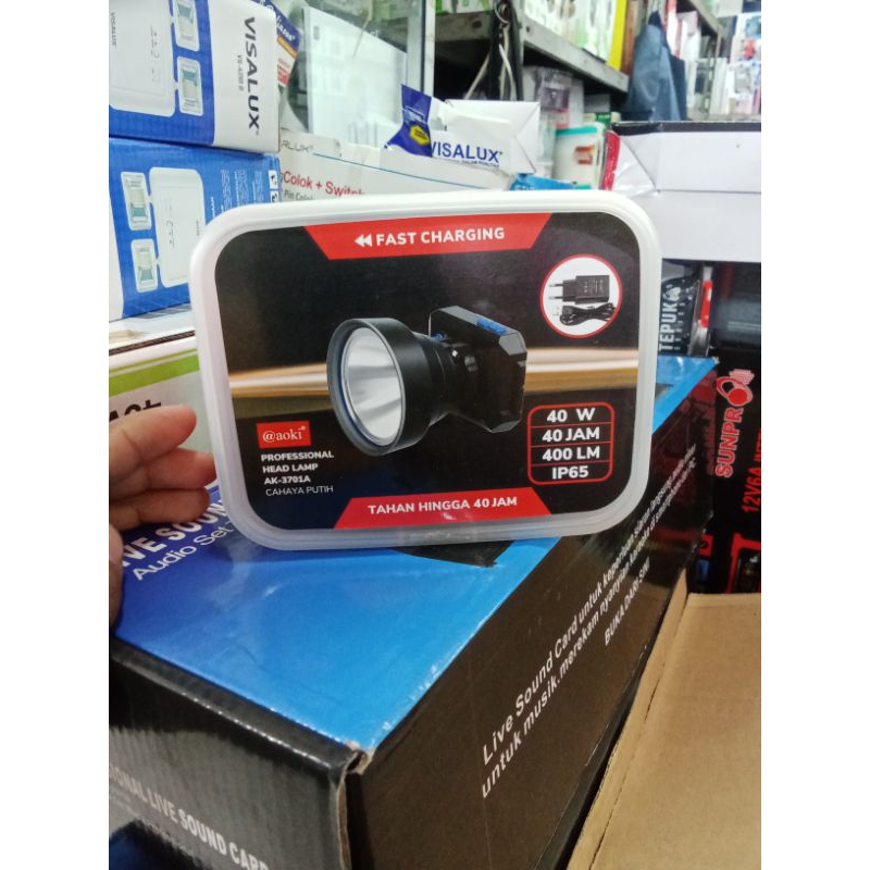 Jual Senter Kepala Aoki Propesional Head Lamp Ak-3701A 40 Wat Cahaya ...