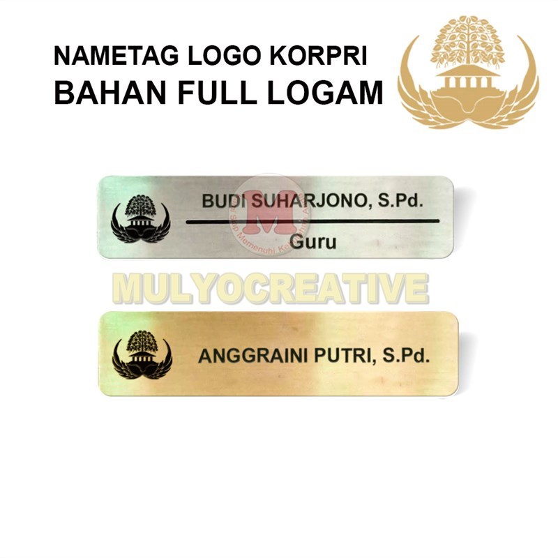 Jual Name Tag Korpri - Nama Dada Stall ASN PNS Full Logam | Shopee ...