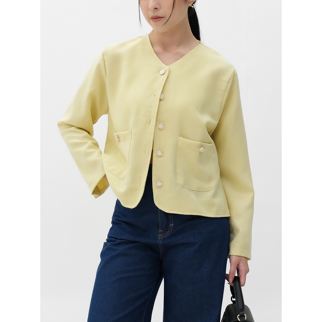 Jual Blazer Semi Tweed Wanita | Daphne Blazer | HULM | Shopee Indonesia