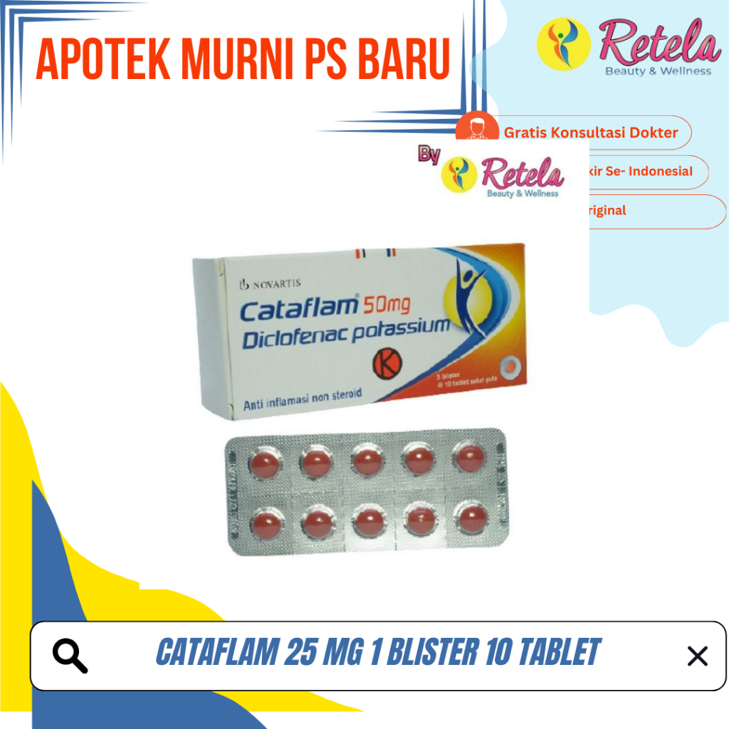 Jual CATAFLAM 25 MG 1 BLISTER 10 TABLET | Shopee Indonesia