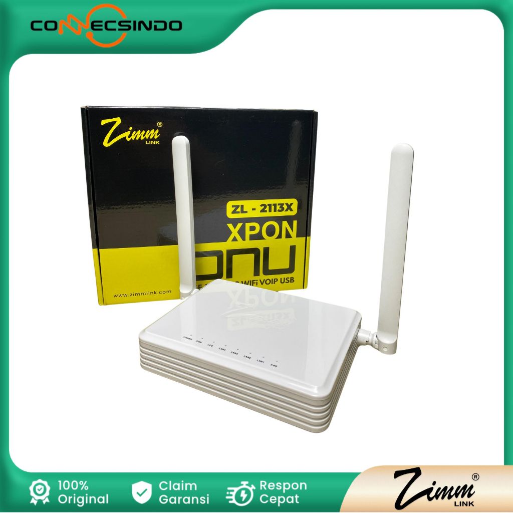Jual ZIMMLINK XPON ONU ZL-2113X Support EPON & GPON ONT 1GE 3FE 2,4G Wifi VOIP USB | Shopee ...