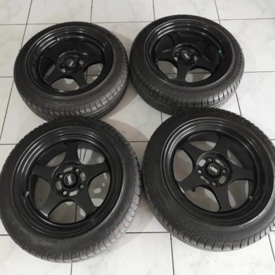 Jual VELG MOBIL RACING SLEEKY SPOON RING 15 LEBAR 7 PCD 4X100, 4X114 + BAN PHI 195/50R15 BRIO ...