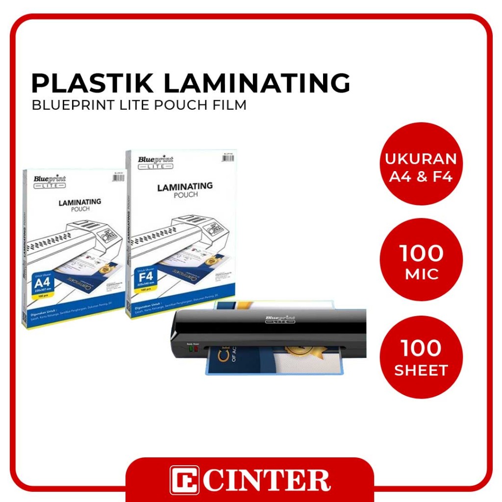Jual BLUEPRINT - PLASTIK PRESS / PLASTIK LAMINATING POUCH FILM PANAS LITE ISI 100 LEMBAR ...