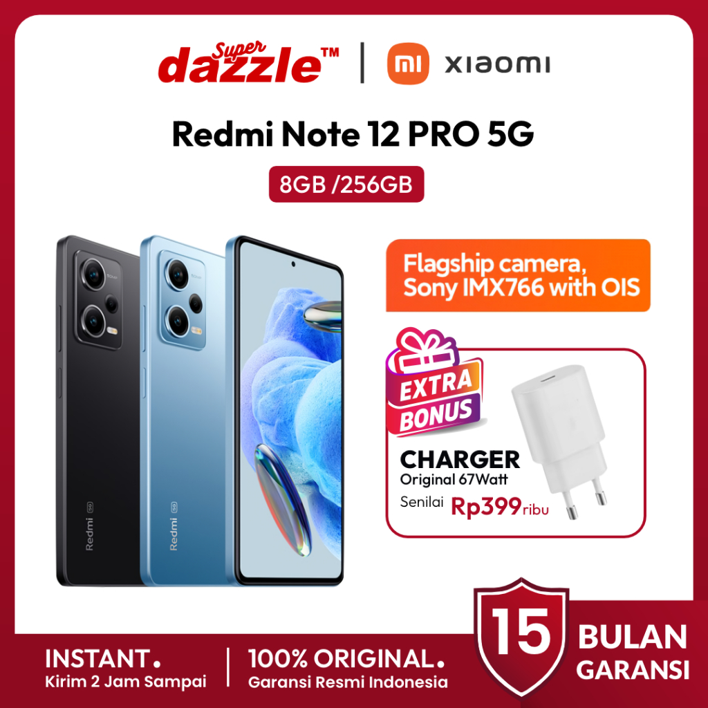 Jual [ TERLARIS ] HP Xiaomi Redmi Note 12 PRO 5G 8/256 GB Original 100% ...