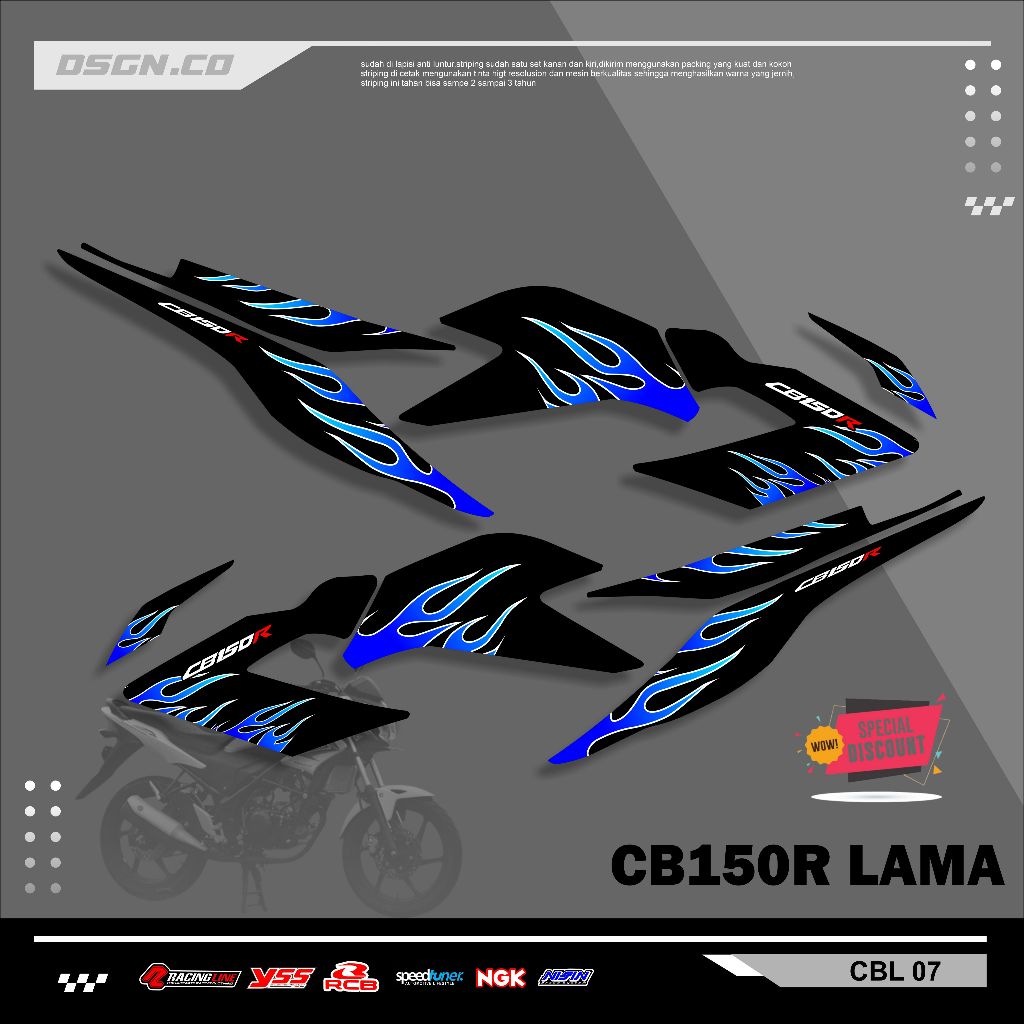 Jual Striping Variasi CB150R Old 2014 / Sticker honda CB150R Lama motif ...