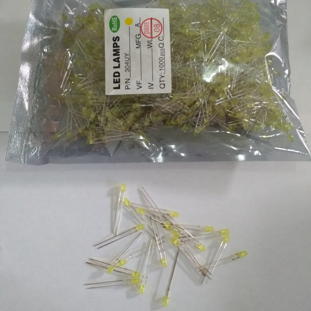 Jual LED 3MM KUNING NYALA KUNING SUPER PER 1000Pcs | Shopee Indonesia