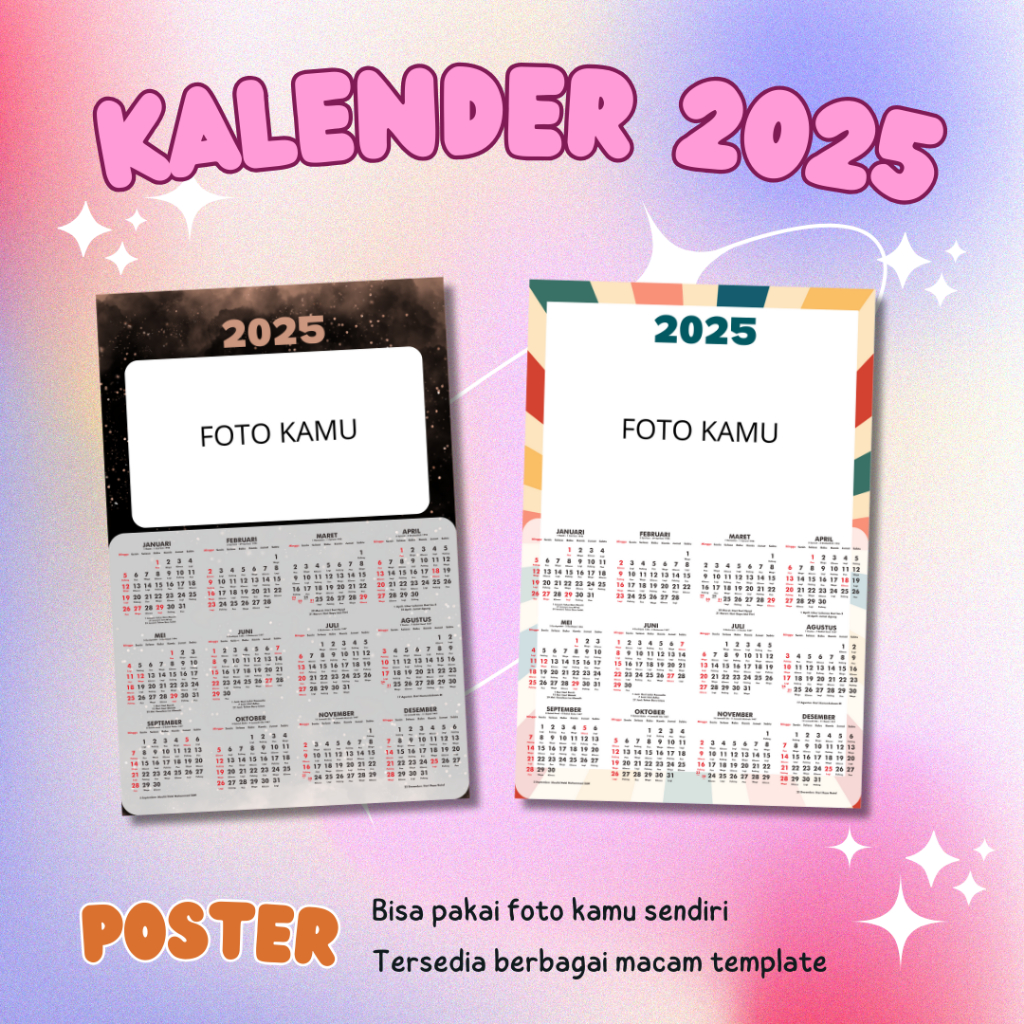 Jual [12 Bulanan A4] PART 1 Kalender Dinding 2025 Kalender 12 Bulanan ...