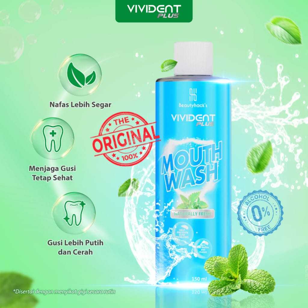Jual COD Vivident Plus Mouth Wash | Pembasmi Bakteri & Bau Mulut ...