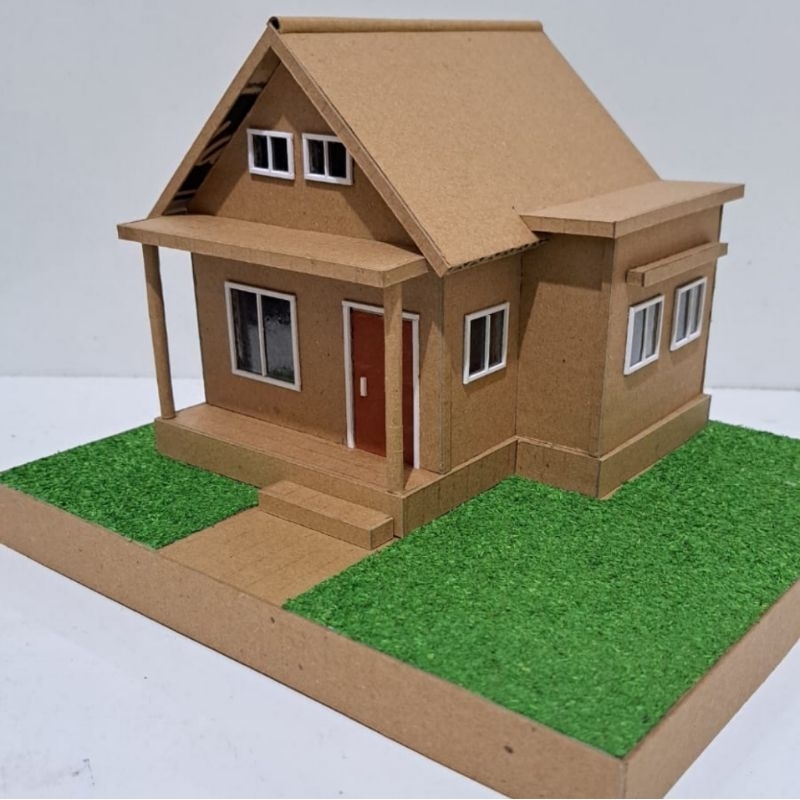Jual rumah miniatur dari kardus sudah di rakit | Shopee Indonesia