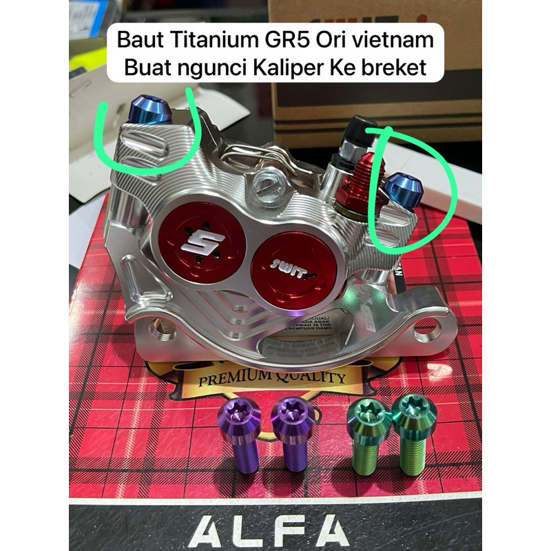 Jual BAUT TITANIUM grade5 VIETNAM BUAT KALIPER FORMULA 4piston SWITS ...