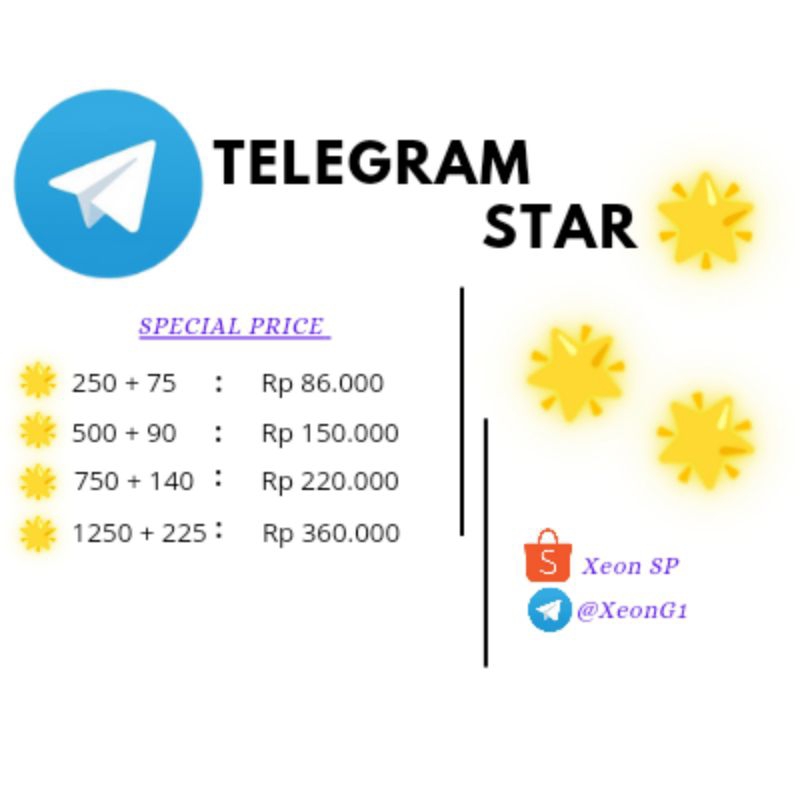 Jual Telegram Star Special Price | Shopee Indonesia